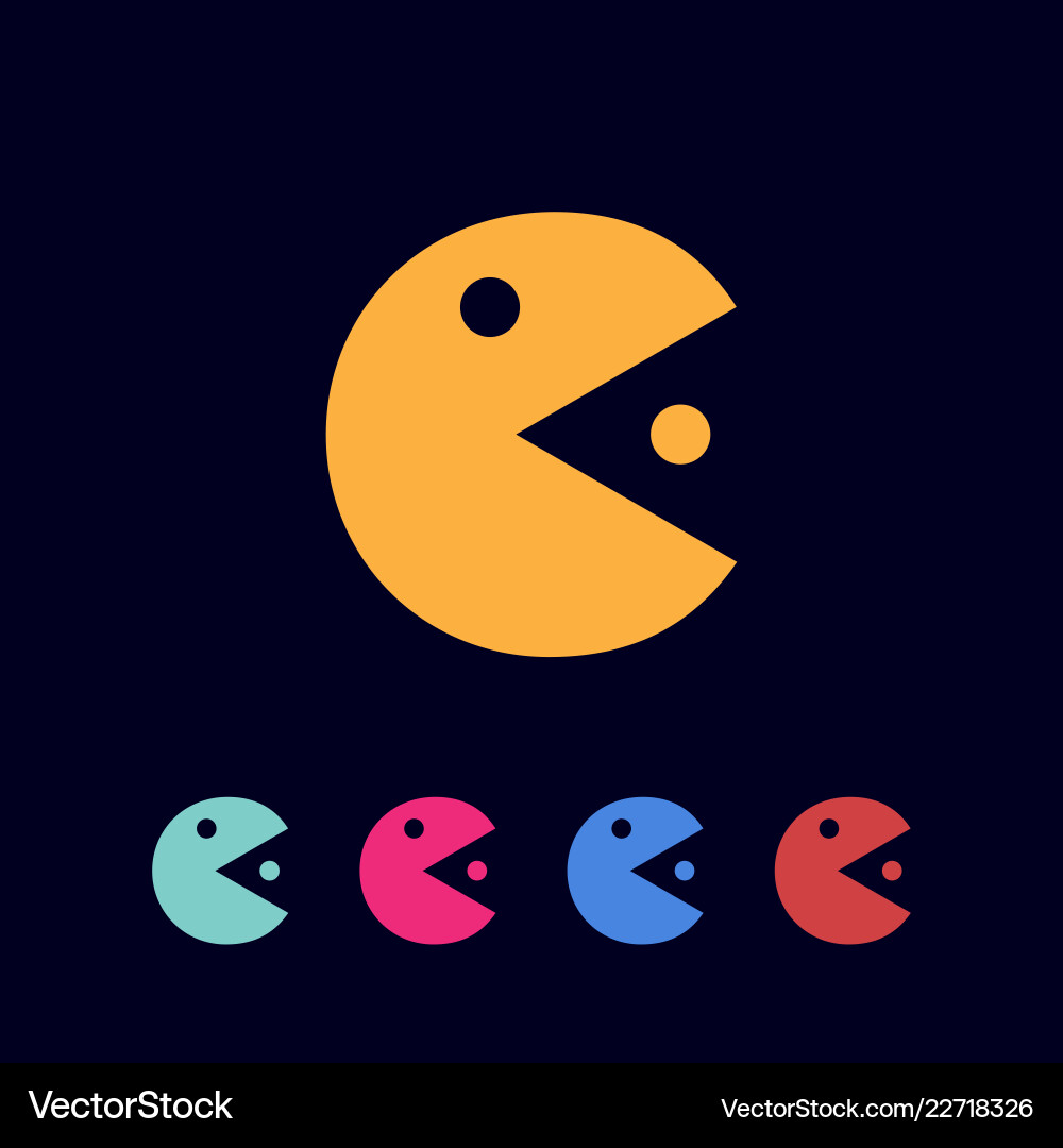 Mr pacman icon template Royalty Free Vector Image