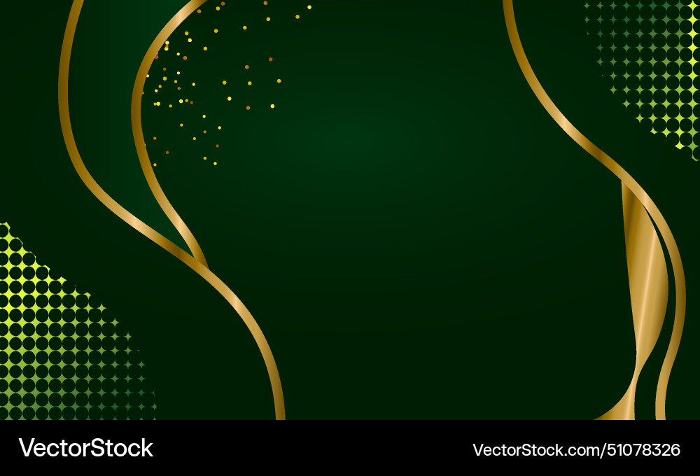 Realistic abstract luxury green and gold Vector Image