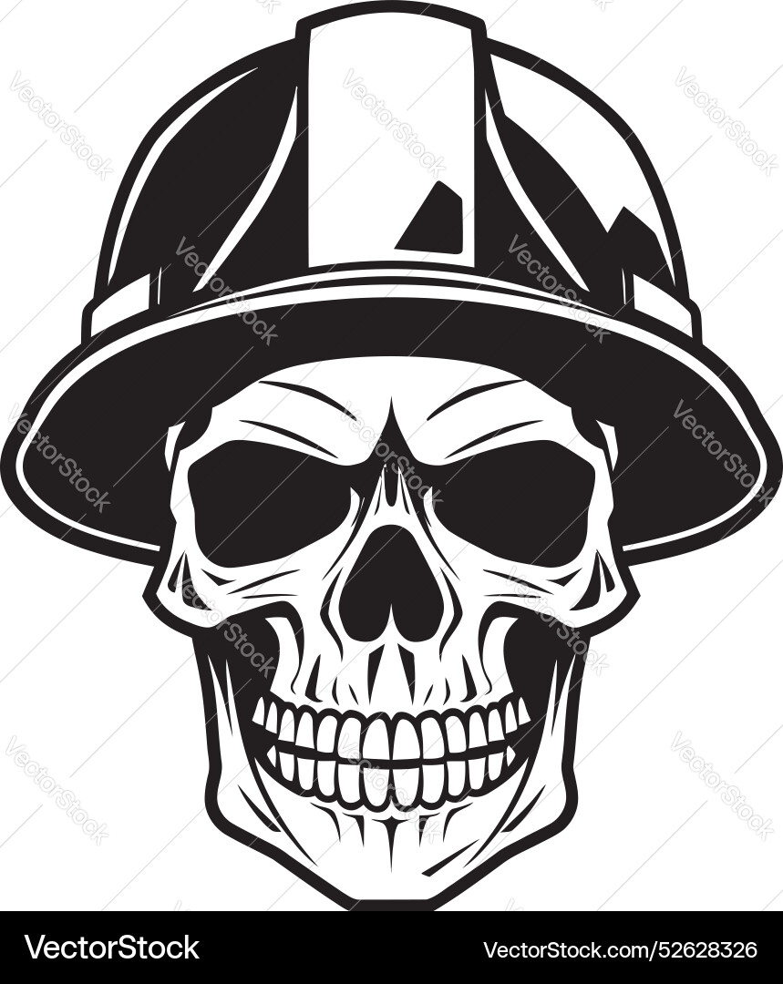 Scaffold sentinel skull worker helmet icon bone Vector Image