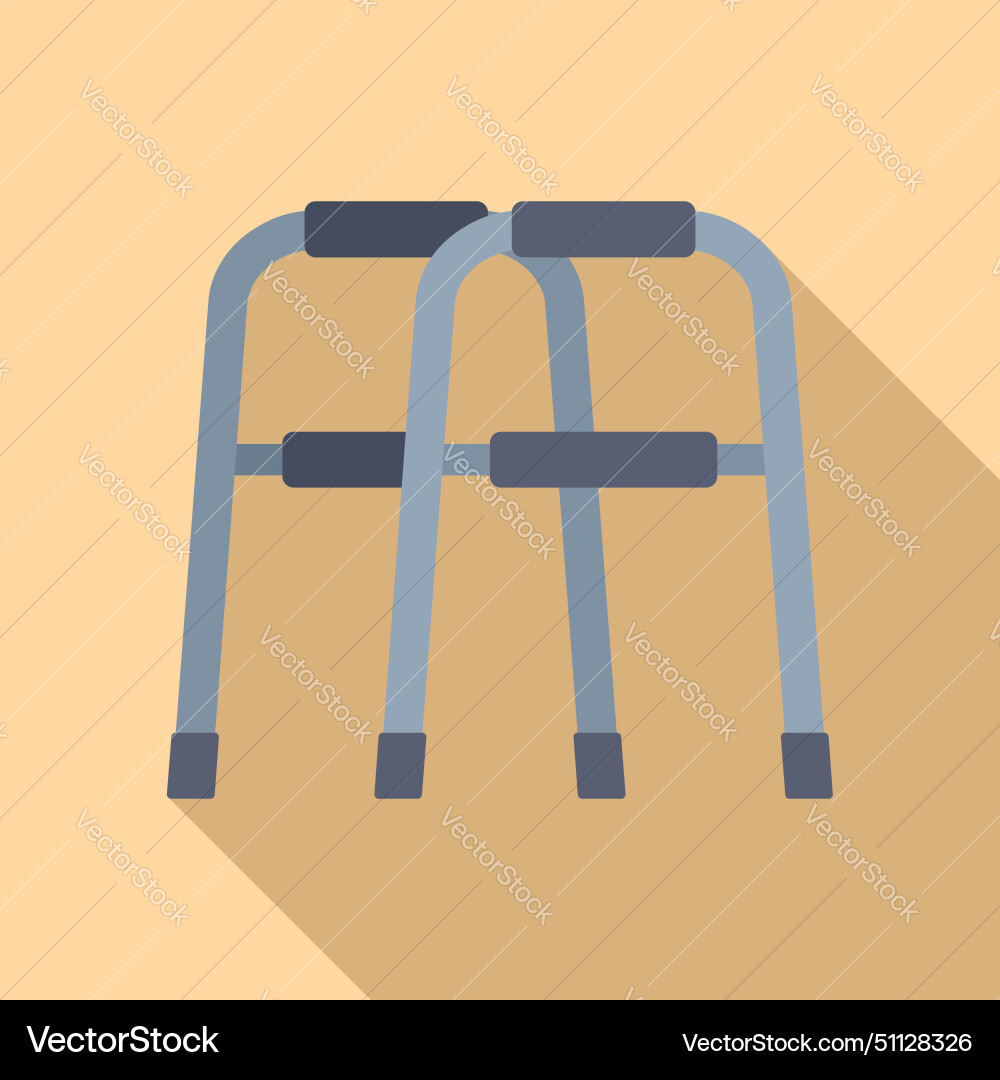 Walker tool icon flat medical equipment Royalty Free Vector
