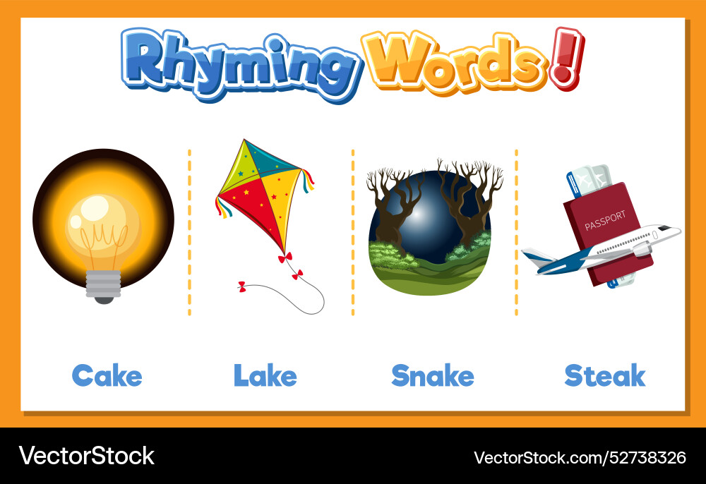Words that rhyme Royalty Free Vector Image - VectorStock