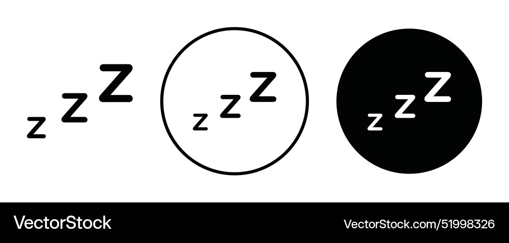 Zzz outline icon collection or set thin line Vector Image