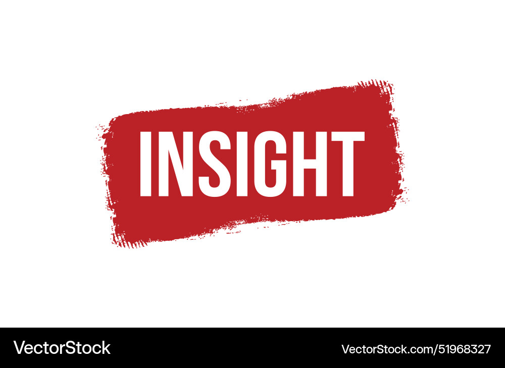 Brush style insight red banner design on white Vector Image