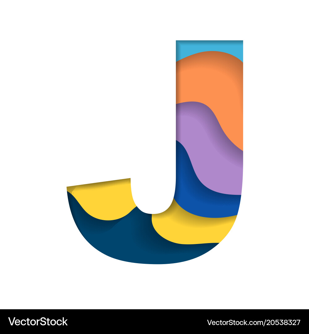 Colorful letter j Royalty Free Vector Image - VectorStock