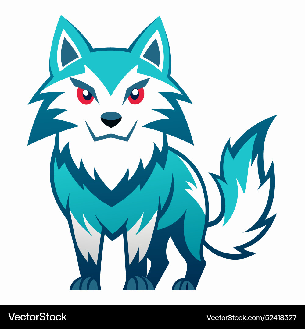 Dire wolf play kawaii Royalty Free Vector Image