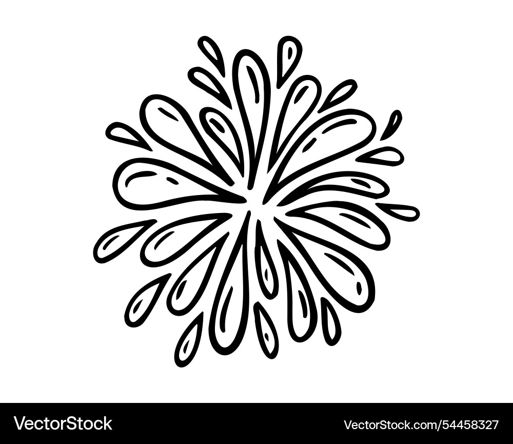 Doodle water splash in vintage style hand drawn Vector Image