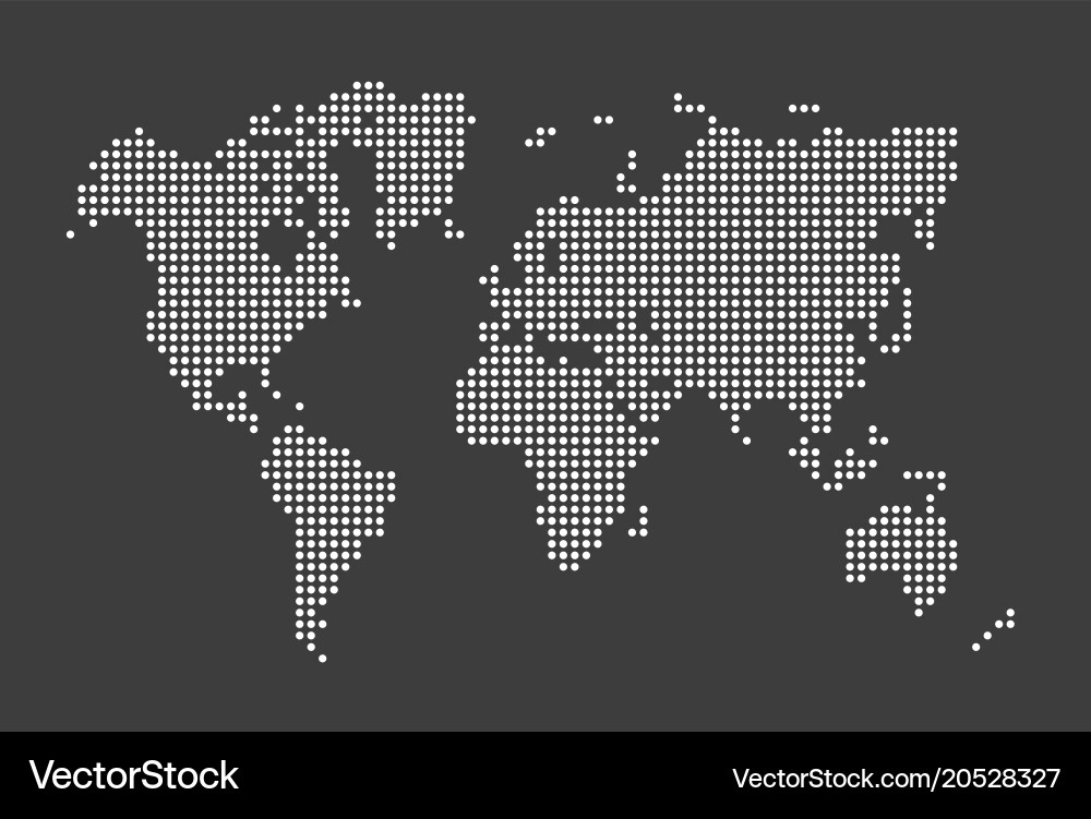 Dotted World Map Royalty Free Vector Image - VectorStock