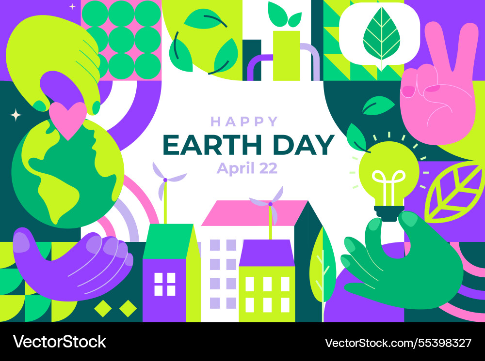Earth day world environment Royalty Free Vector Image