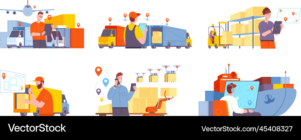 Global supply manager logistics chain management Vector Image