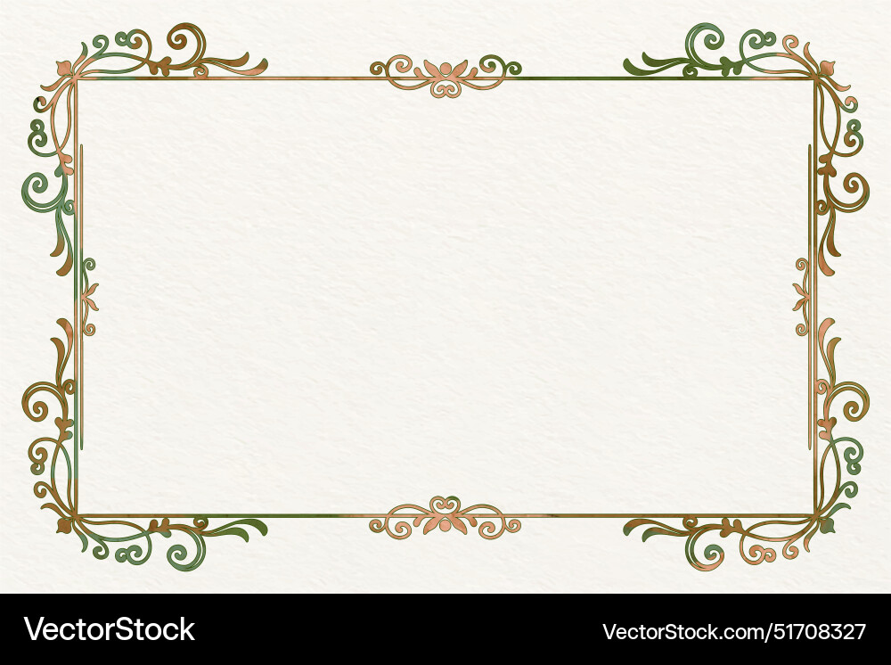 Green and brown swirl pattern picture frame Vector Image