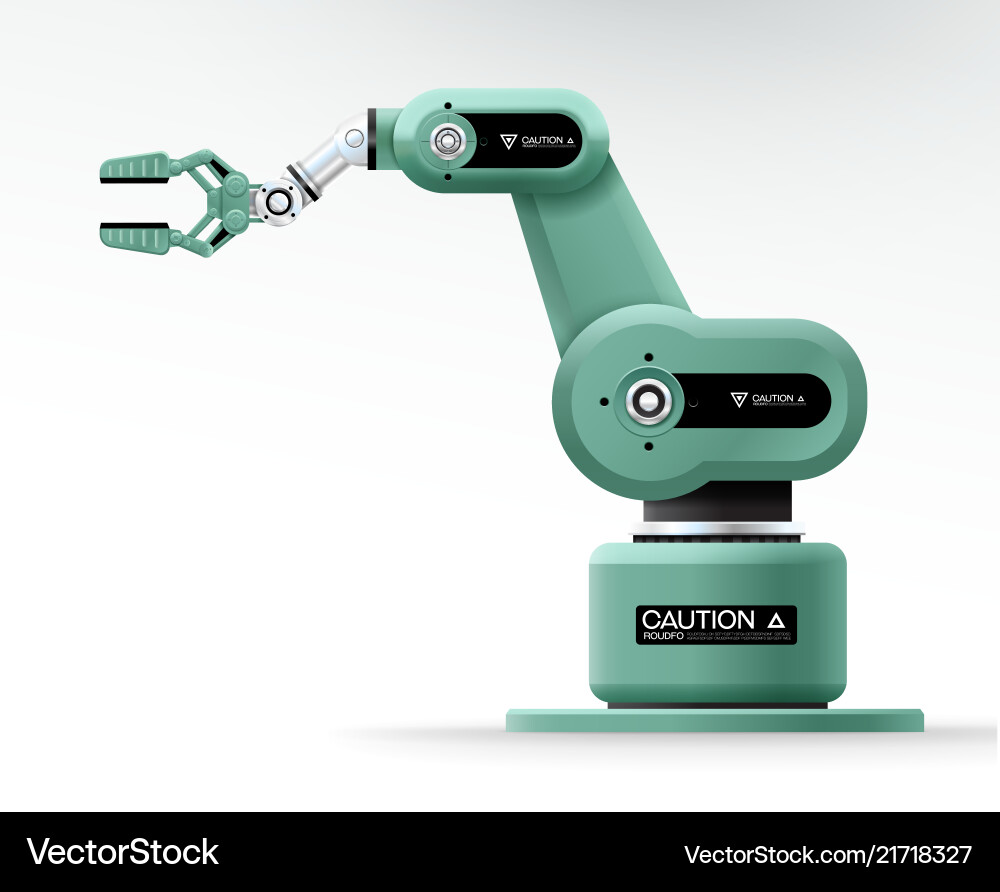Industrial machine robotic hand arm machinery Vector Image