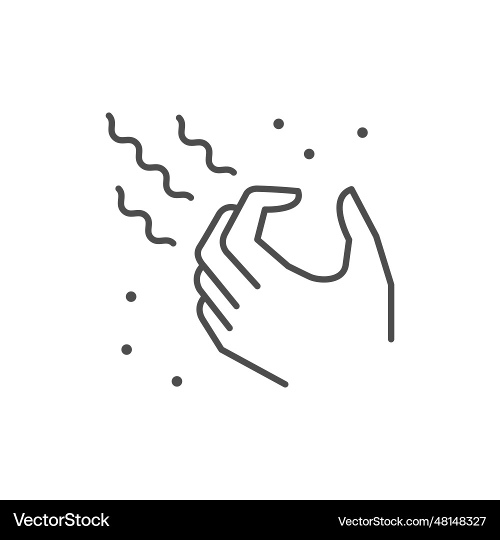 Itch process line outline icon Royalty Free Vector Image