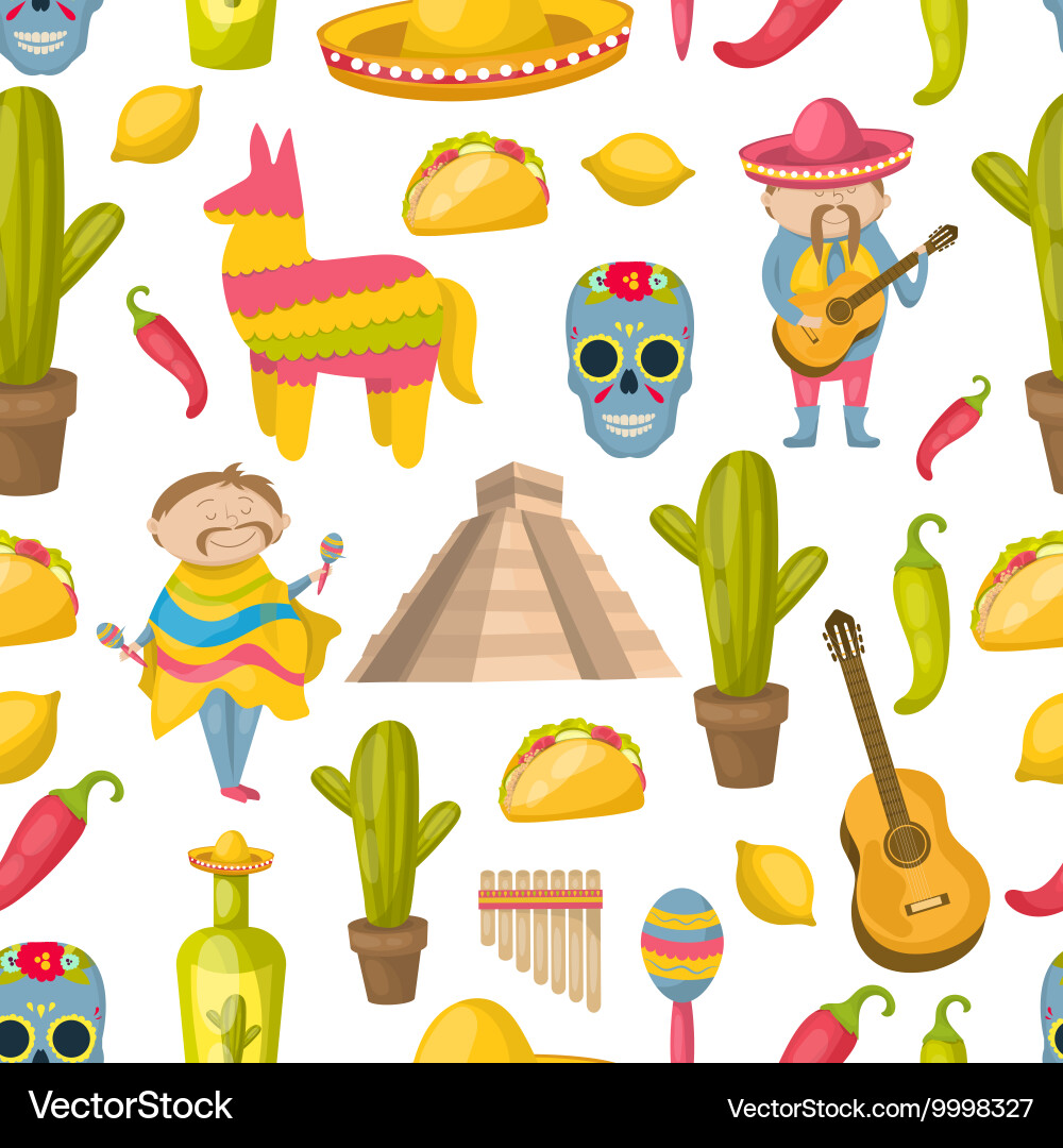 Mexican seamless pattern Royalty Free Vector Image