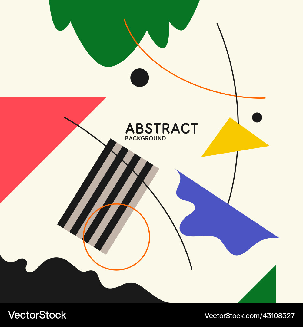 Modern geometric composition of various shapes Vector Image