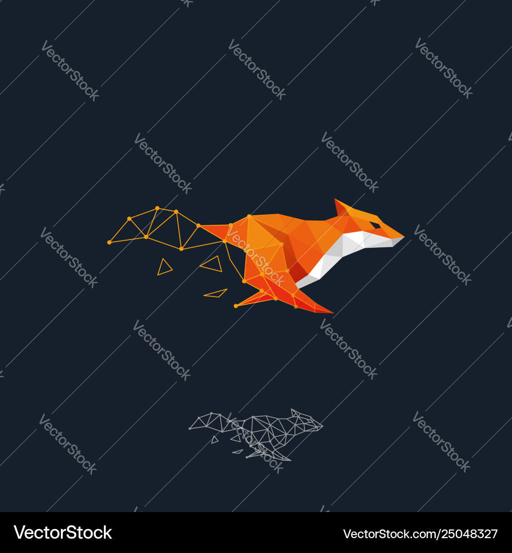 Running fox color design concept template Vector Image