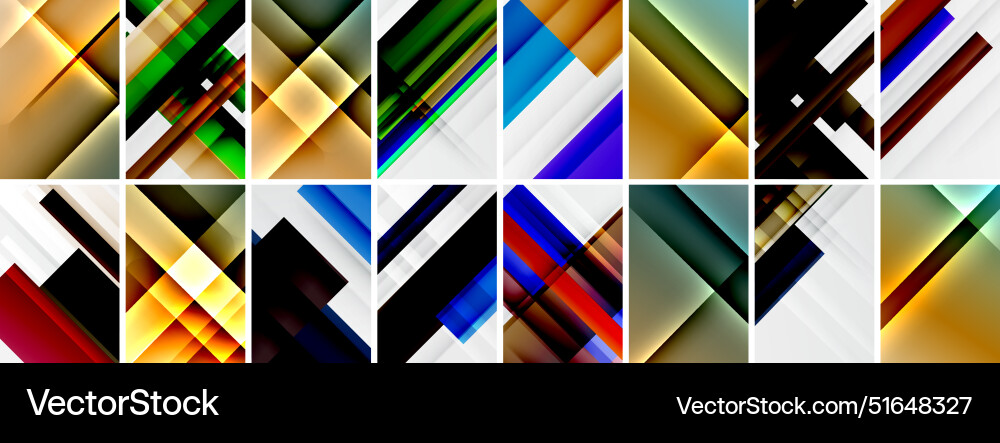 Set of low poly triangles poster geometric Vector Image