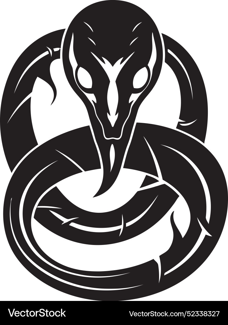 Shadowed serpent snake artworkmidnight scales Vector Image