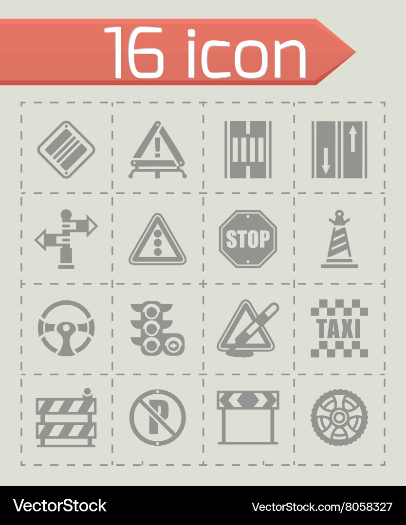 Straßen-Icon-Set Lizenzfreies Vektorbild - VectorStock