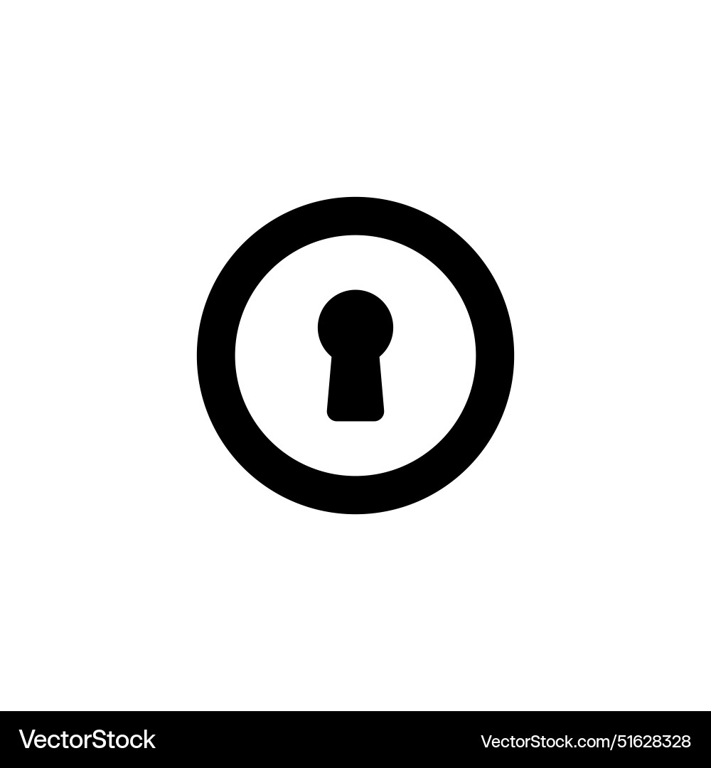 A simple black and white icon of keyhole Vector Image