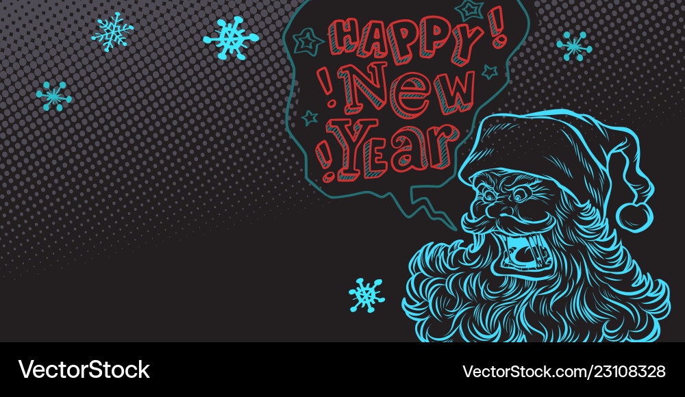 Bad santa happy new year Royalty Free Vector Image