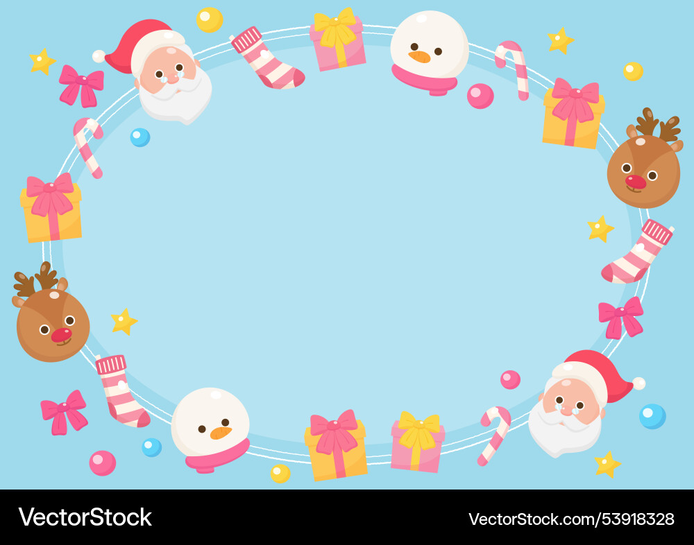 Blue christmas celebrating frame 2 Royalty Free Vector Image