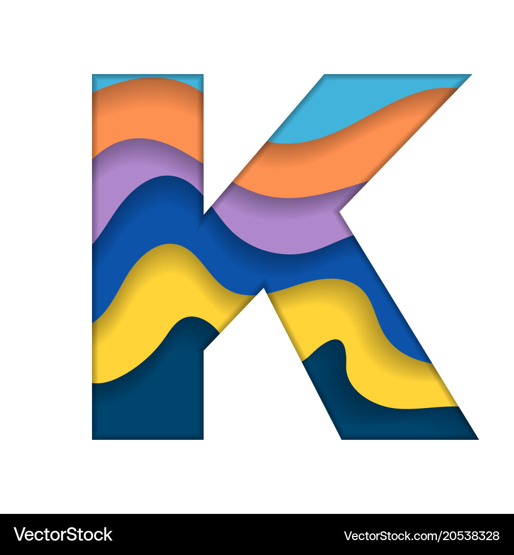 Colorful letter k Royalty Free Vector Image - VectorStock