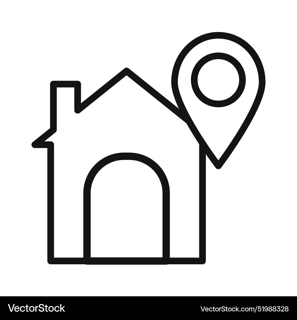 Home address icon mark in filled style Royalty Free Vector