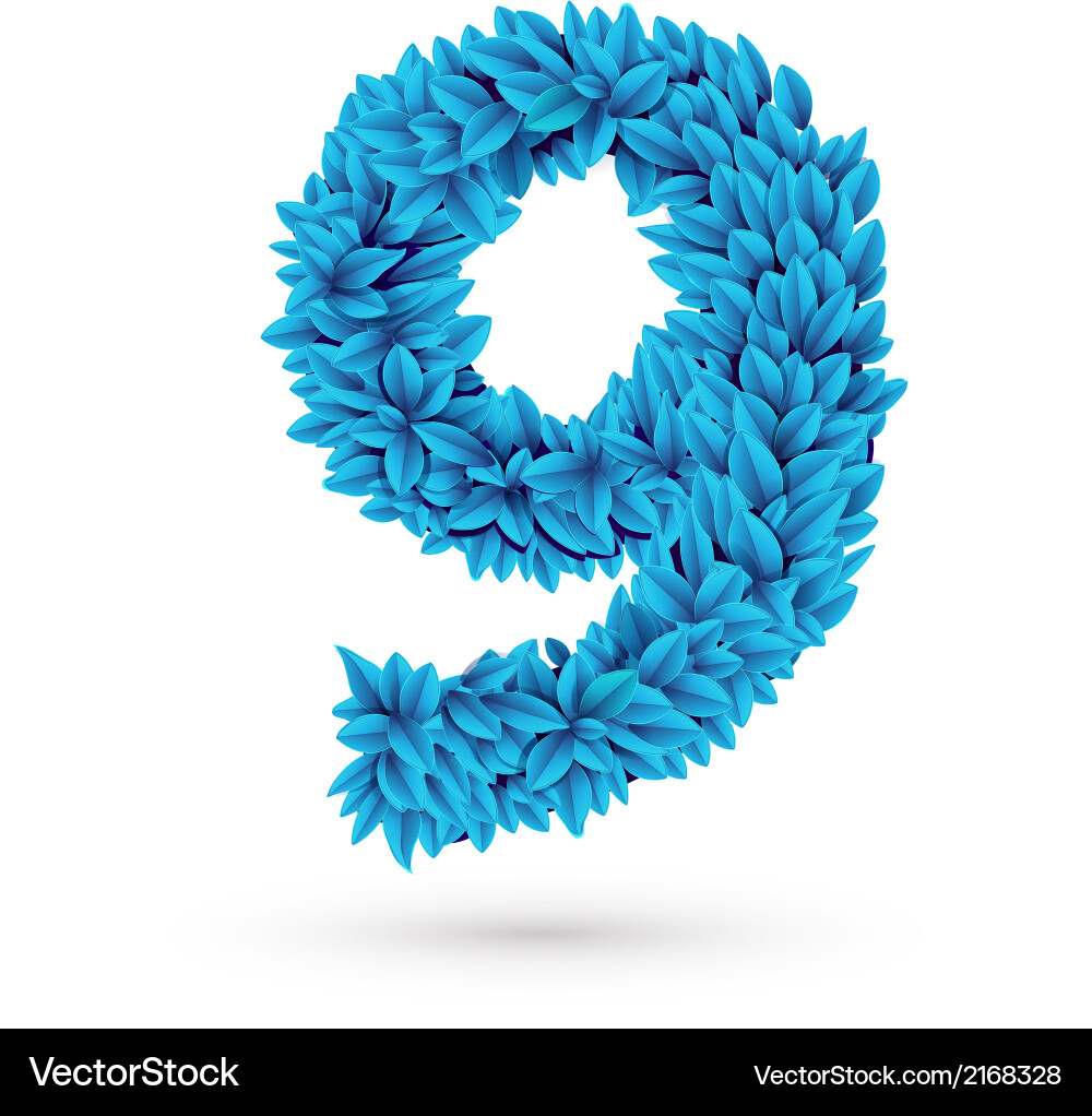 Nine 9 number Royalty Free Vector Image - VectorStock