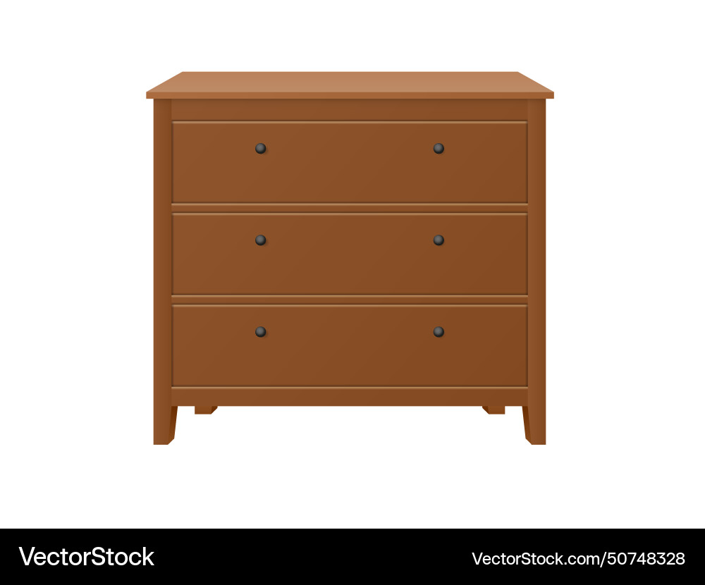 Realistic chest of drawers Royalty Free Vector Image