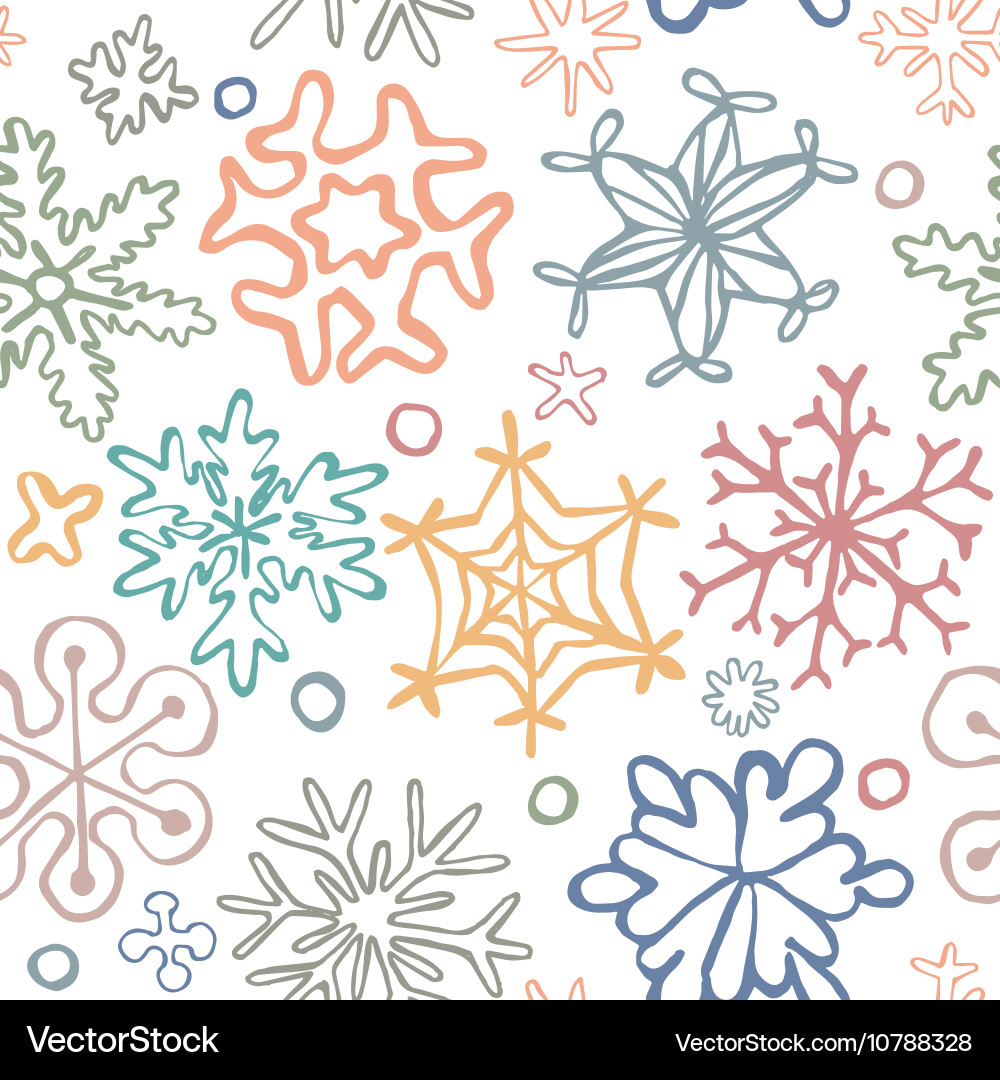 Snowflakes seamless pattern Royalty Free Vector Image