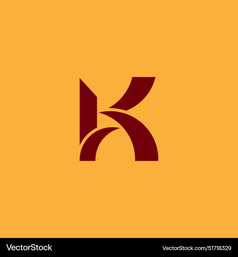 Abstract initial letter k with stylish shape Vector Image
