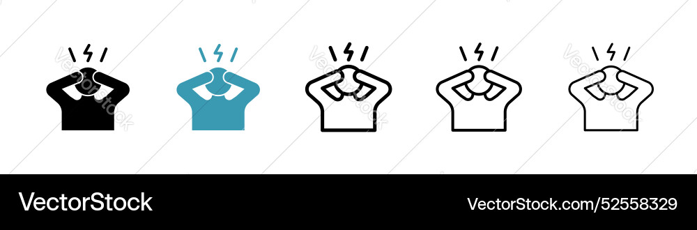 Anxiety icon set on white background Royalty Free Vector