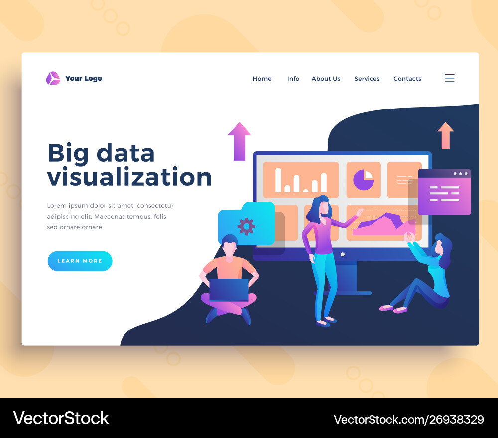 Big Data Visualization Template Royalty Free Vector Image