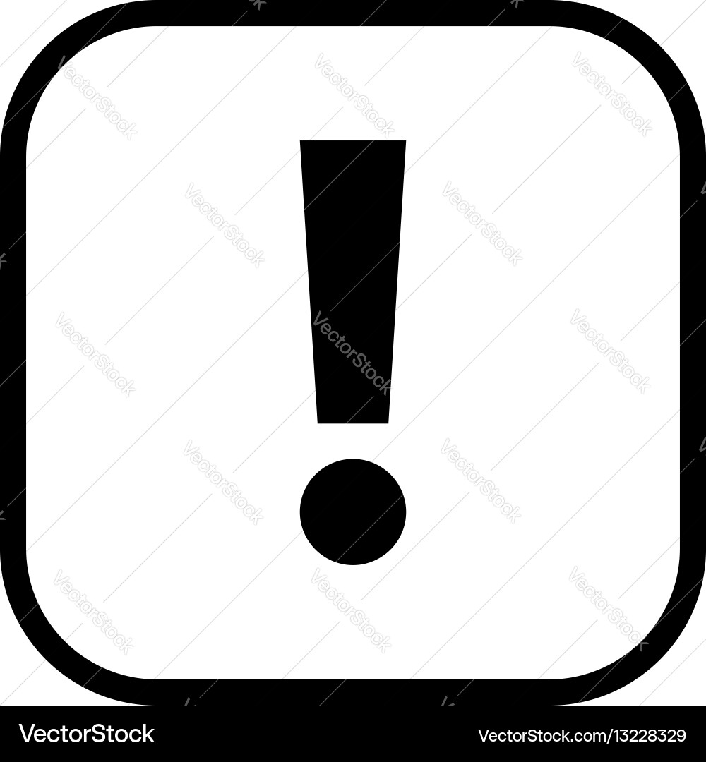 Black square exclamation mark icon warning sign Vector Image