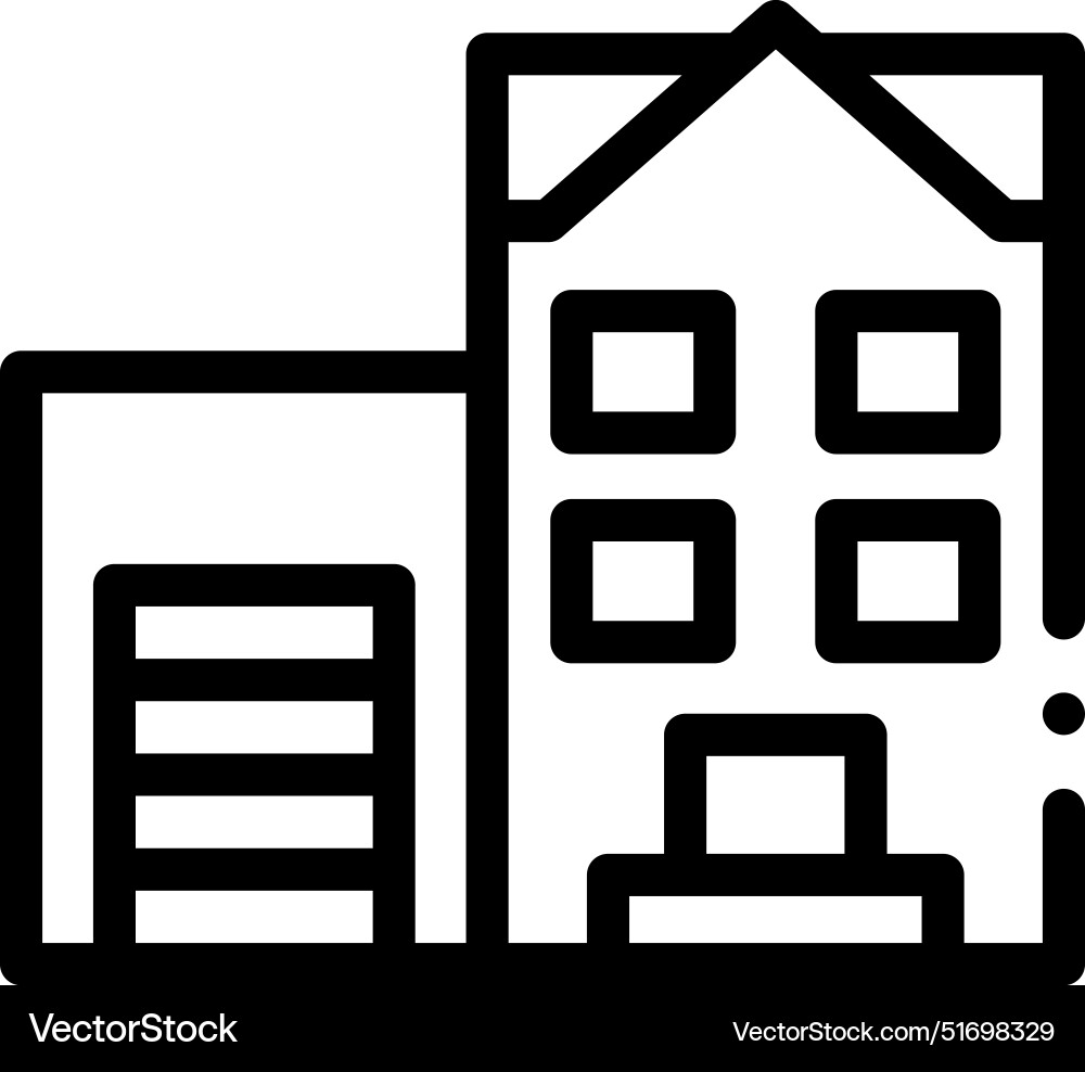 Building icon thin linear style design isolated Vector Image