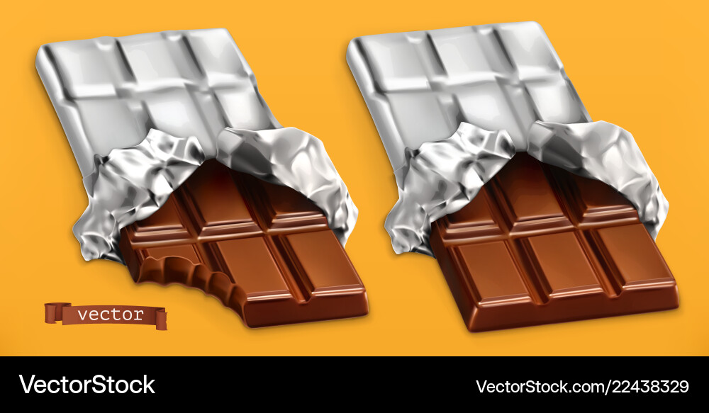 Chocolate bars 3d realistic Royalty Free Vector Image