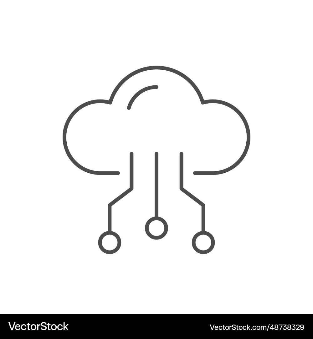 Cloud storage line outline icon Royalty Free Vector Image