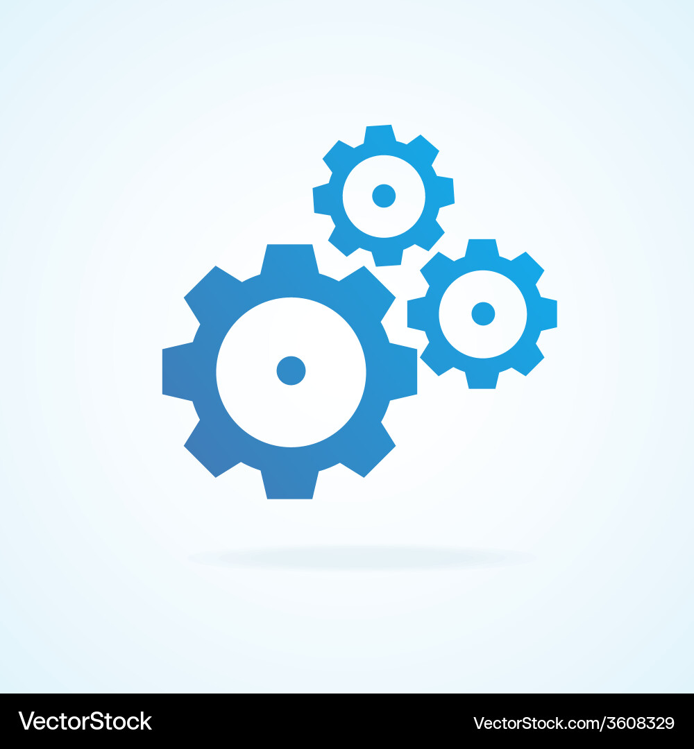 Gear icon flat design style Royalty Free Vector Image