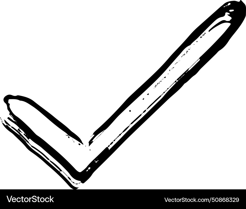 Grunge dry brush check mark icon Royalty Free Vector Image