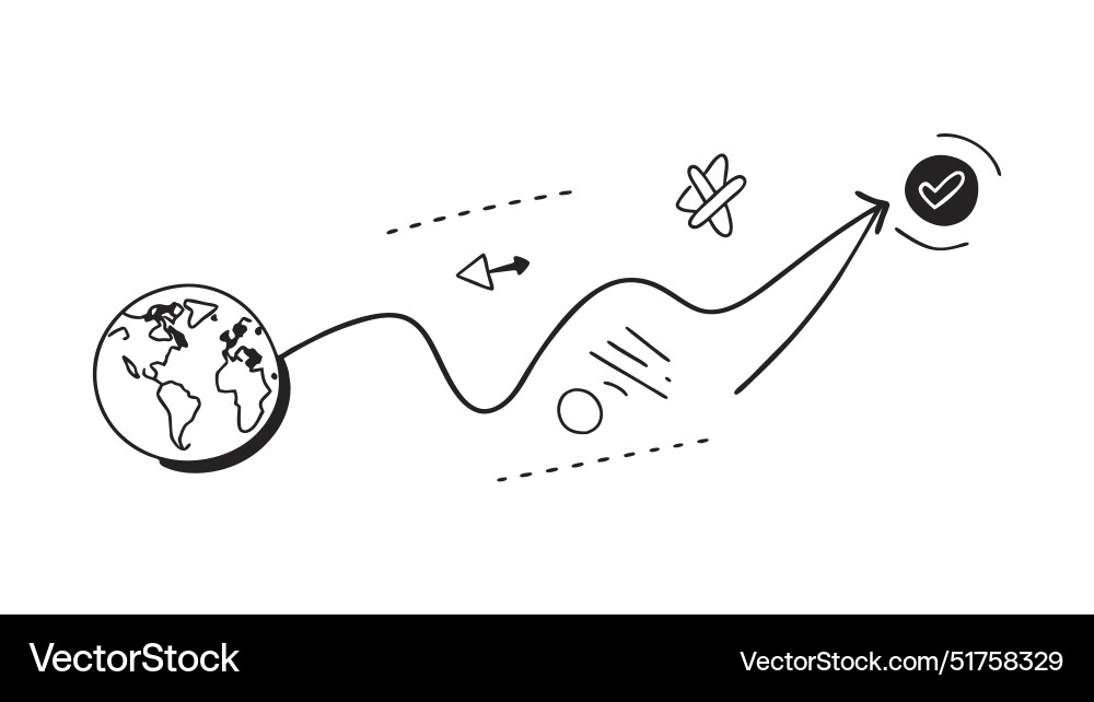 Plan goal and successful business strategy path Vector Image