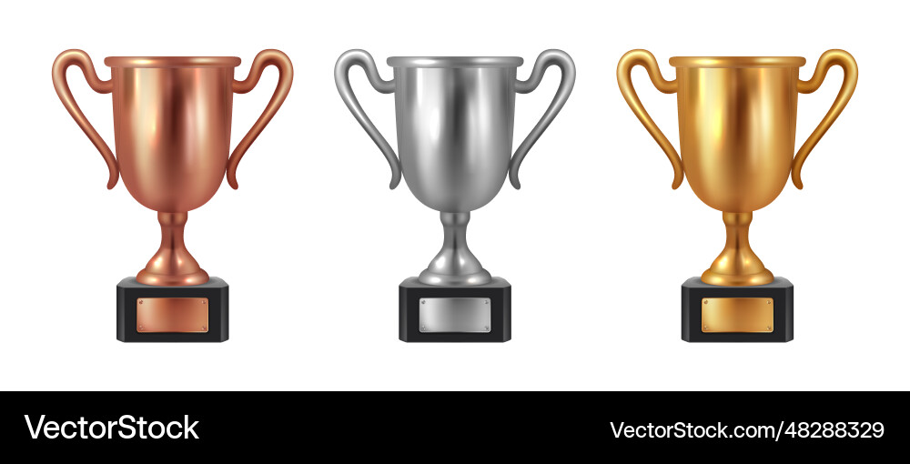 Realistic trophy cup luxury ceremony award Vector Image