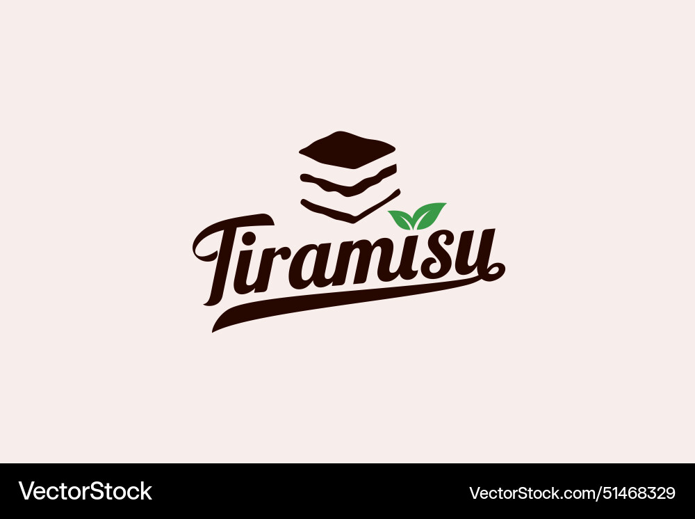 Tiramisu logo with a beautiful combination Vector Image