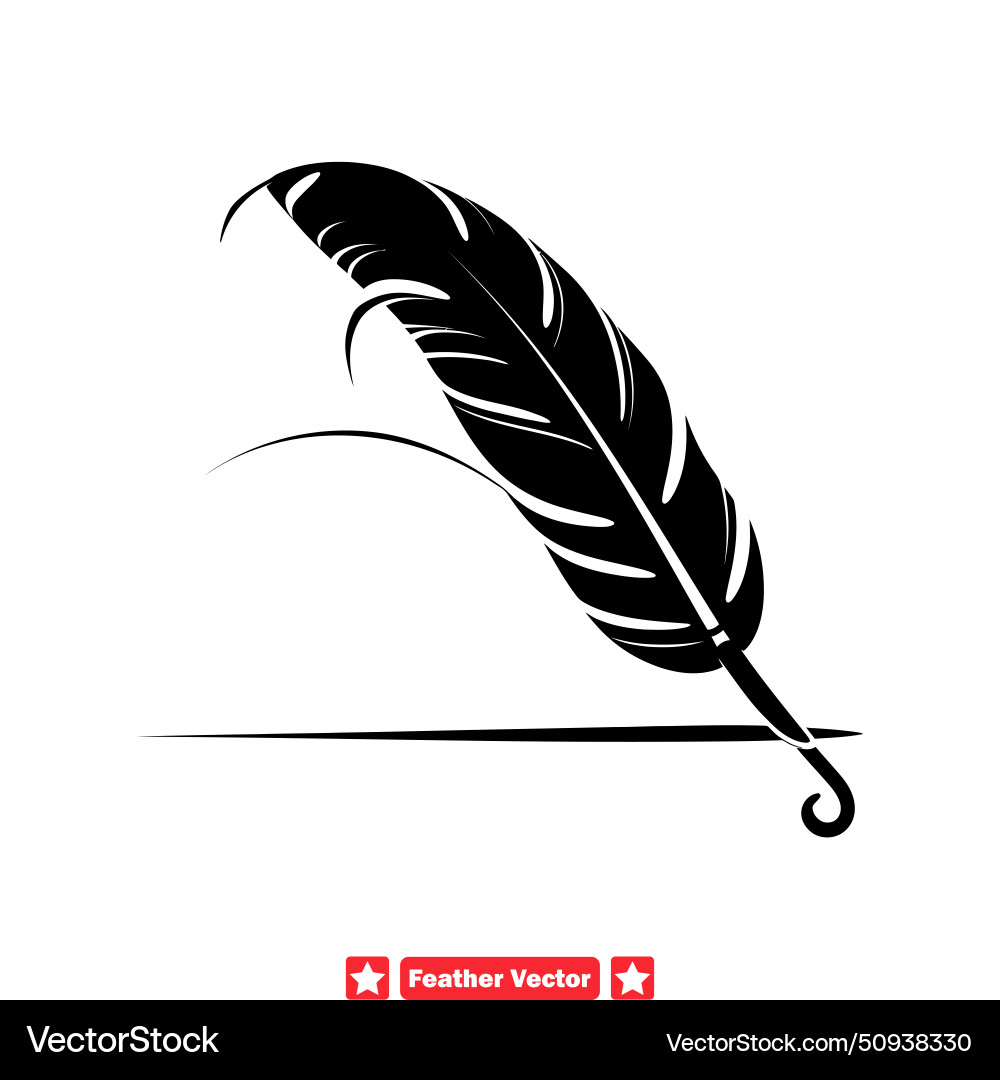 Fluttering fantasia enchanting feather Royalty Free Vector