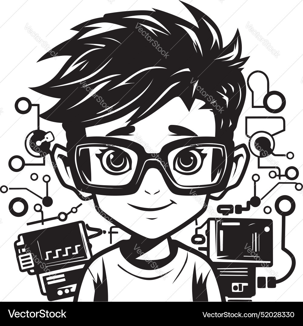 Future innovator graphic of engineering cyber Vector Image