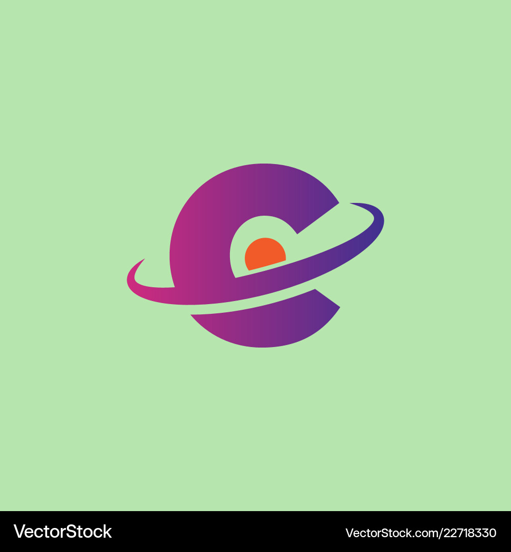 Initial c planet logo template and inspirationfox Vector Image