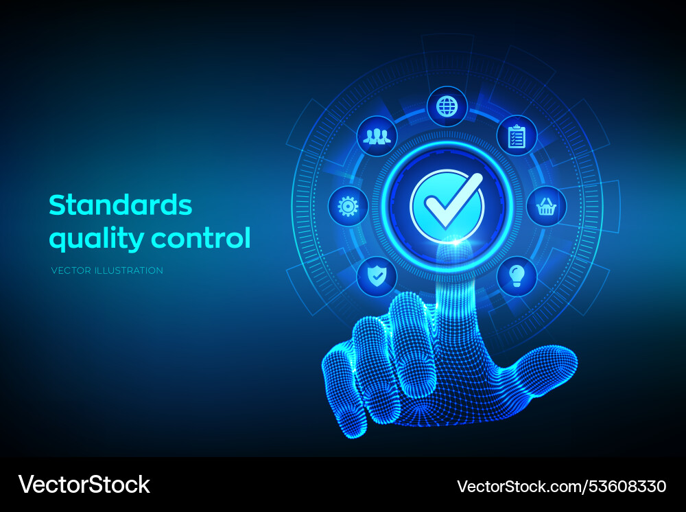 Iso standards quality control assurance warranty Vector Image