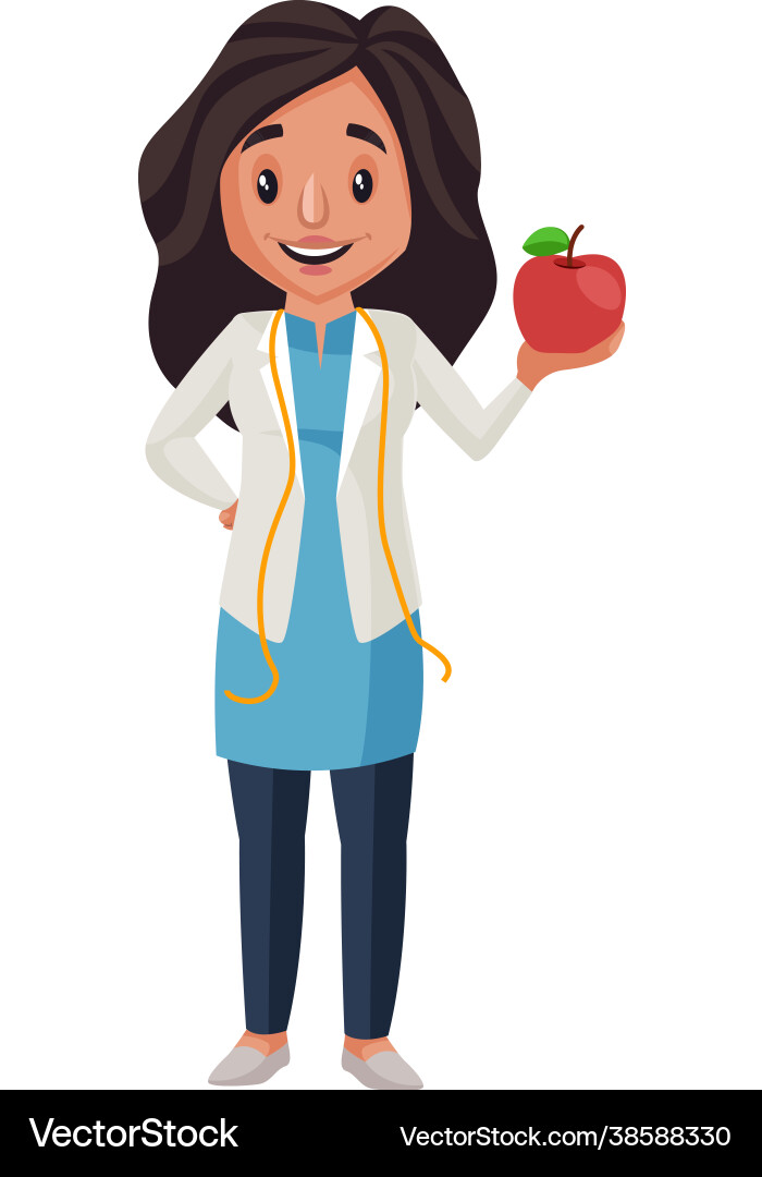 Lady nutritionist cartoon character Royalty Free Vector
