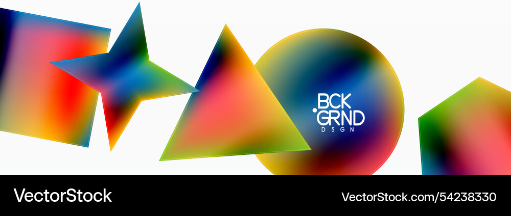 Neon color geometric shapes square triangle circle