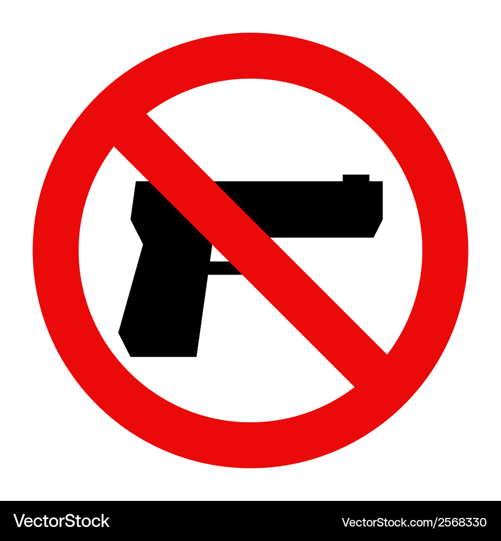 No gun sign Royalty Free Vector Image - VectorStock