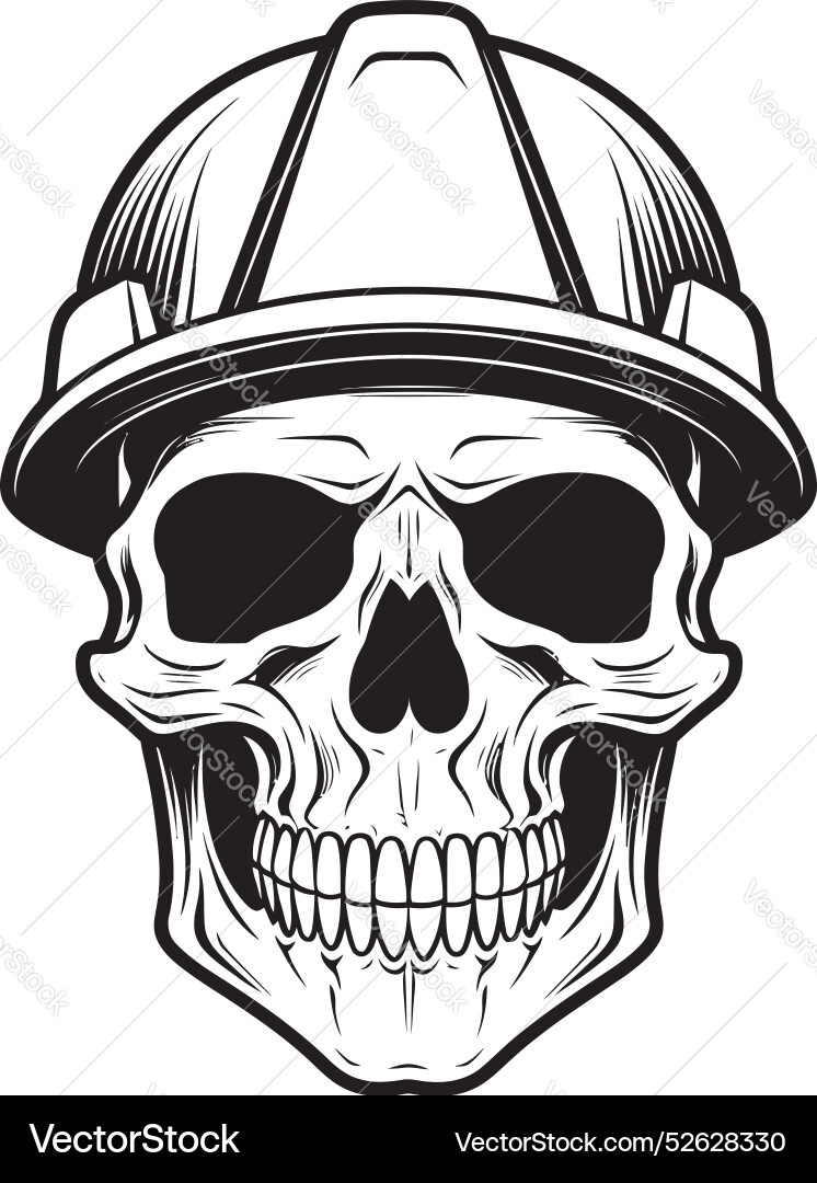 Scaffold squire skull worker helmet icon safety Vector Image